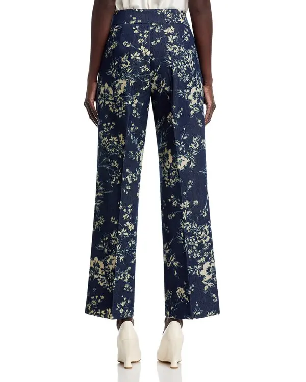 Elie Tahari The Gabby Denim Burnout Floral Print Pants