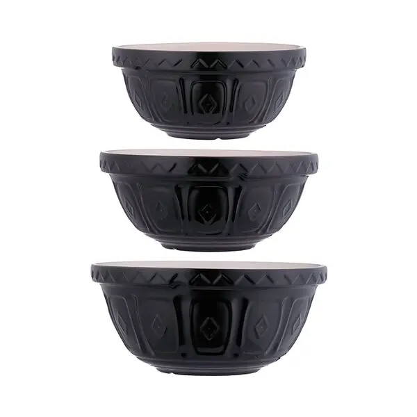 MASON CASH Color Mix Mixing Bowl, Set Of 3 - Black