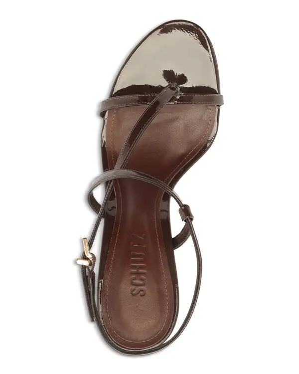 Schutz Azure Patent Leather High Heel Sandals - Maplewood