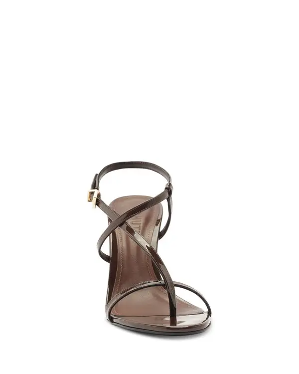 Schutz Azure Patent Leather High Heel Sandals - Maplewood