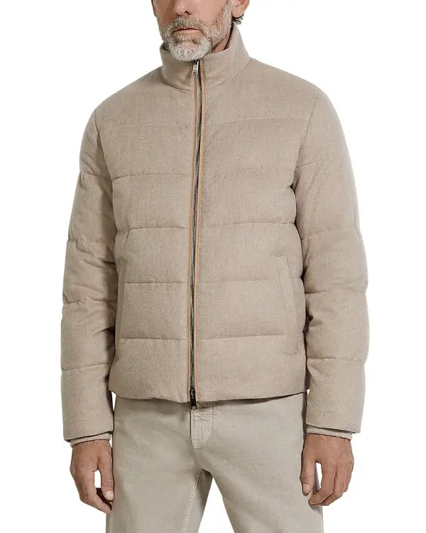 Zegna Oasi Cashmere Elements Blouson Jacket - Light Taupe Mélange