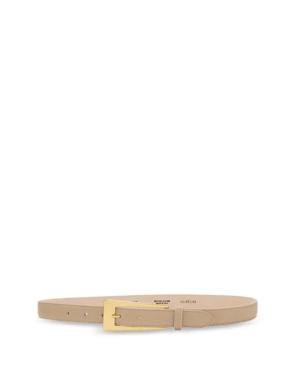 AUREUM No. 10 Leather Belt - Cream/gold