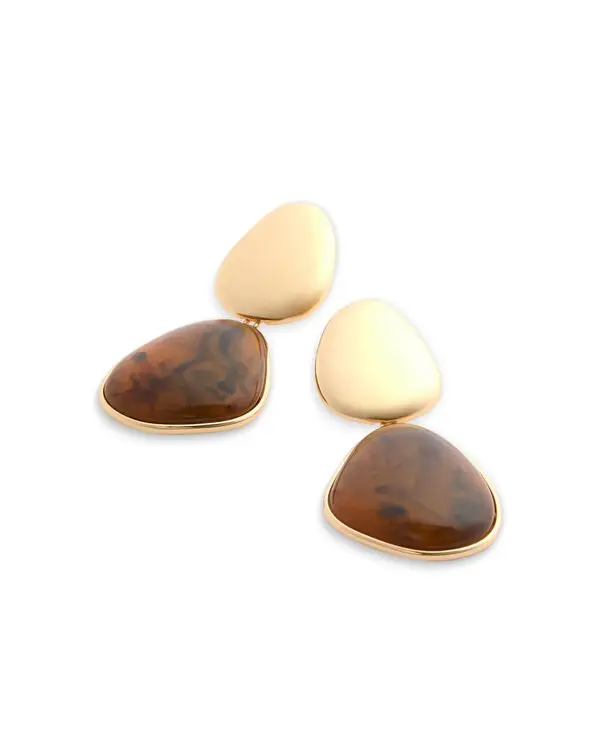 SELF-PORTRAIT Tiger Eye Resin Tiered Drop Earrings