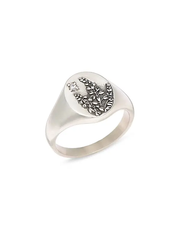 SERGE DENIMES Heather Signet Ring - Silver