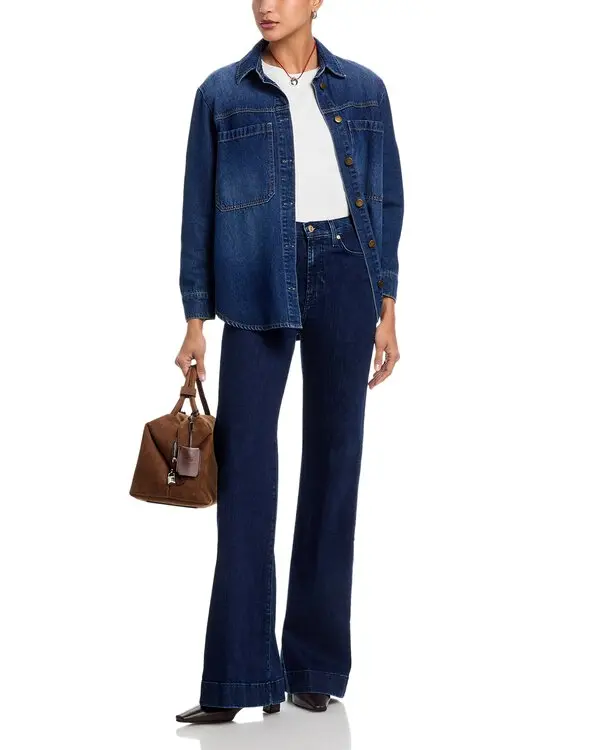 7 For All Mankind Modern Dojo High Rise Wide Leg Flare Jeans