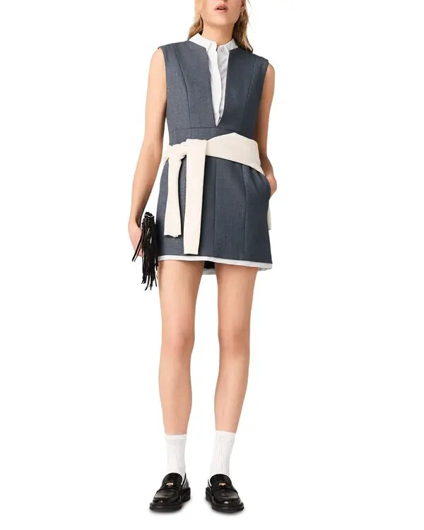 Maje Layered Effect Tailored Dress