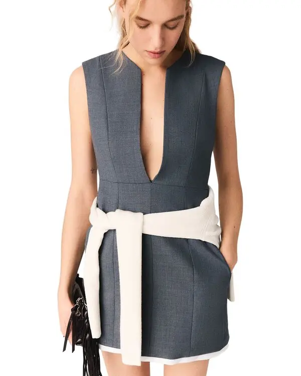 Maje Layered Effect Tailored Dress