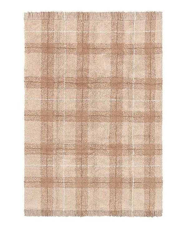 LORENA CANALS Wouf Wouf Washable Rug Tartan 4'7x6'3 Area Rug - Rose