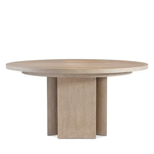 BERNHARDT Loggia Round Dining Table - Wirebrushed Oak In Aria Finish