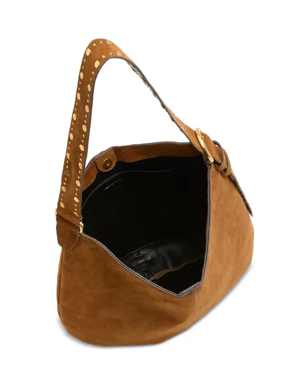Rebecca Minkoff Naomie Suede Hobo Shoulder Bag - Cannella
