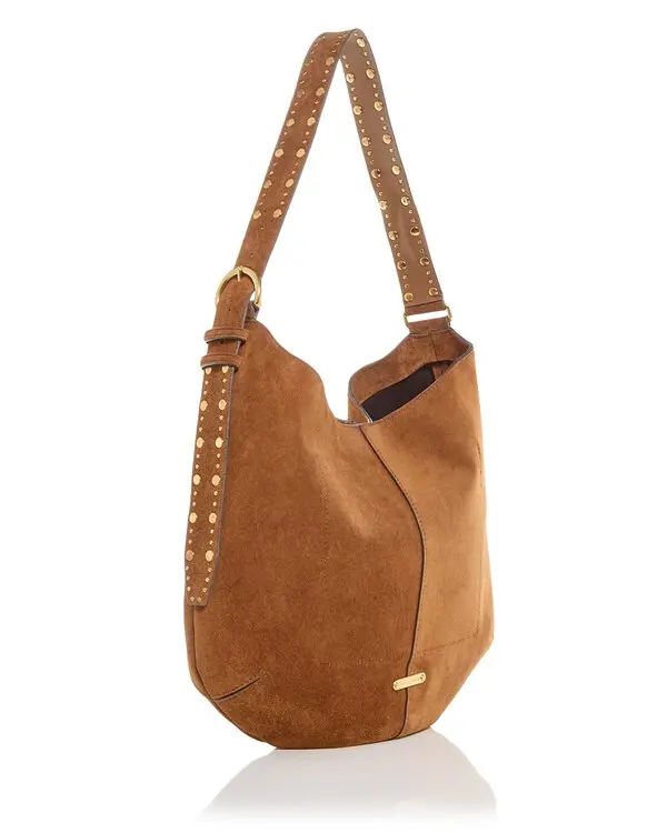 Rebecca Minkoff Naomie Suede Hobo Shoulder Bag - Cannella