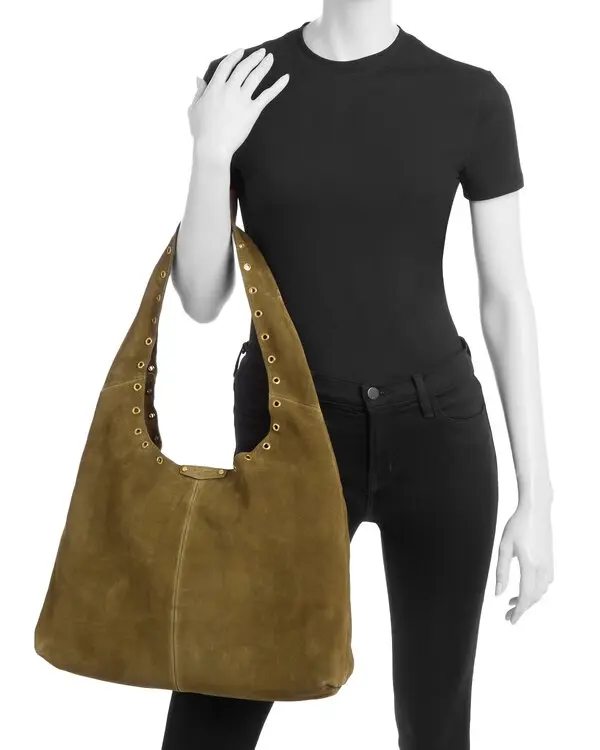Rebecca Minkoff Industry Slouchy Suede Hobo Shoulder Bag - Jungle