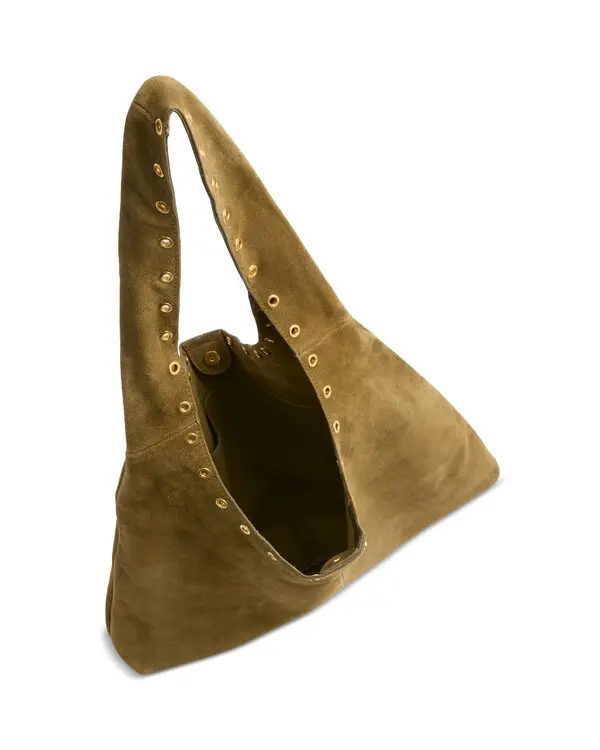 Rebecca Minkoff Industry Slouchy Suede Hobo Shoulder Bag - Jungle