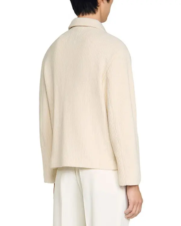 Sandro Minimal Knit Effect Jacket