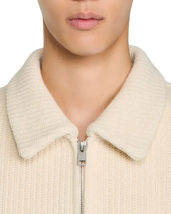 Sandro Minimal Knit Effect Jacket