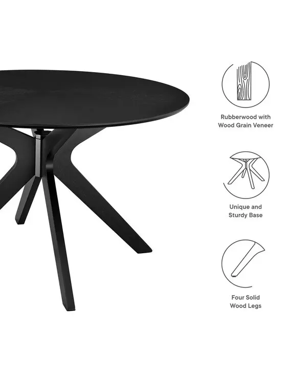 MODWAY Crossroads Wood Dining Table - Black