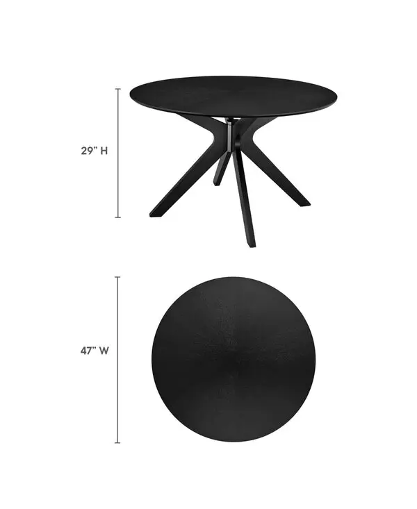 MODWAY Crossroads Wood Dining Table - Black