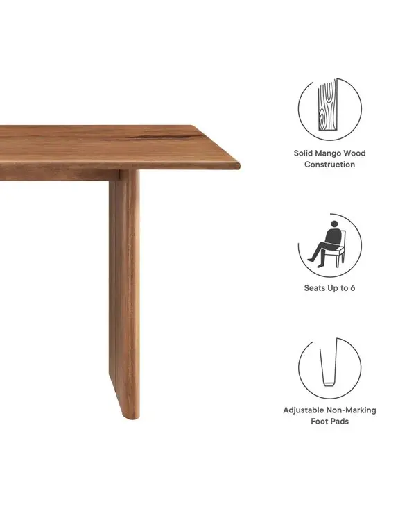MODWAY Amistad 60 Wood Dining Table - Walnut