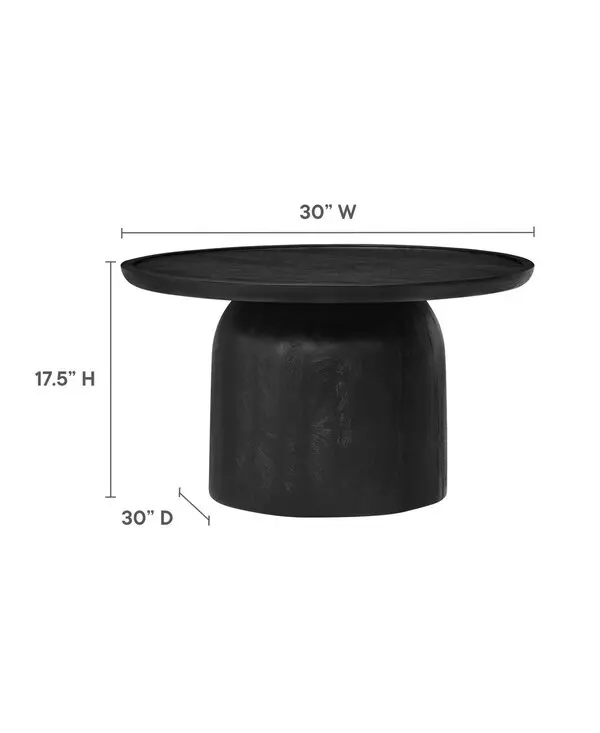MODWAY Holloway 30 Round Wood Coffee Table - Black