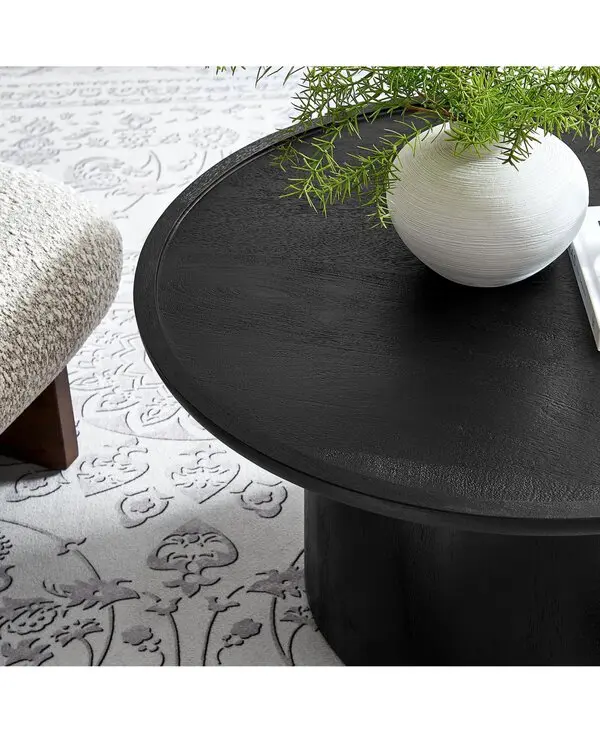 MODWAY Holloway 30 Round Wood Coffee Table - Black