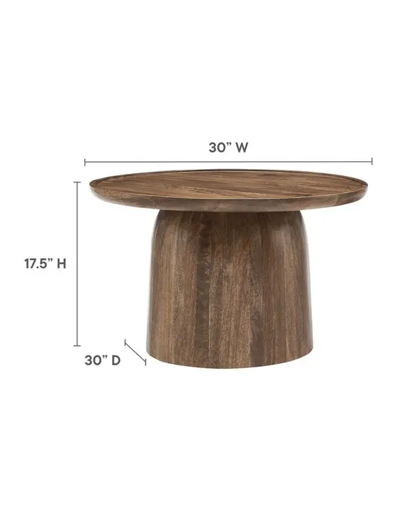MODWAY Holloway 30 Round Wood Coffee Table