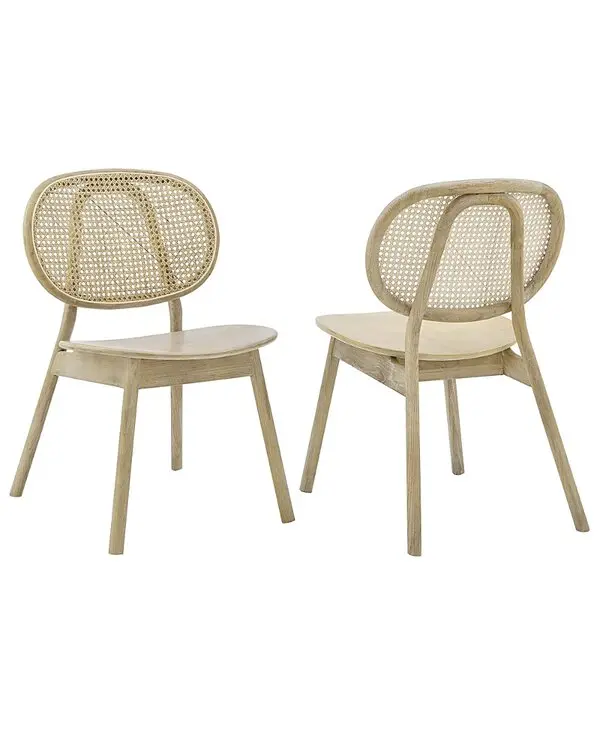 MODWAY Malina Wood Dining Side Chair, Set Of 2 - Gray
