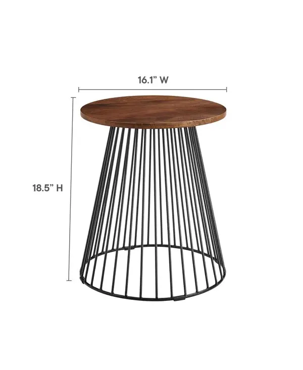 MODWAY Valeo Round Wood And Metal Side Table