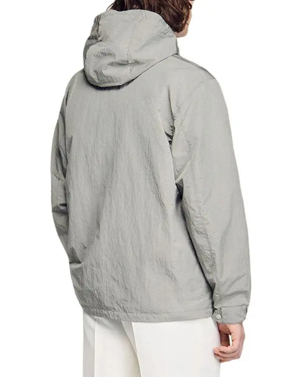 Sandro Technical Hooded Jacket - Aluminum