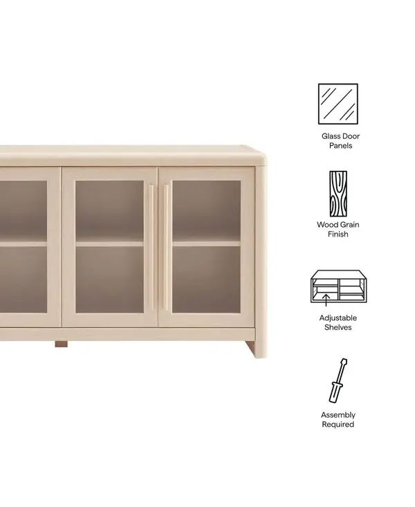 MODWAY Evren 4-door Sideboard Storage Display Cabinet