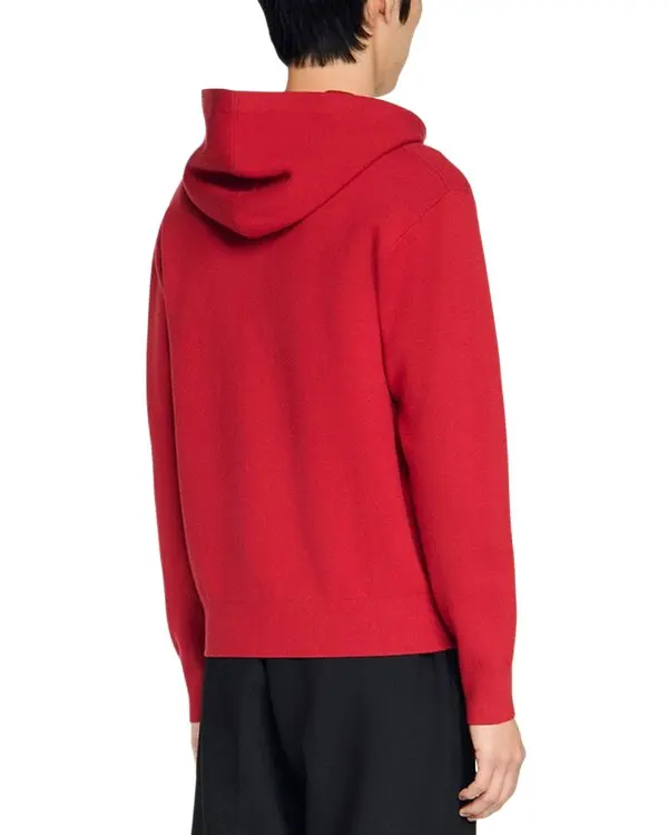 Sandro Horse Print Zip Up Hoodie