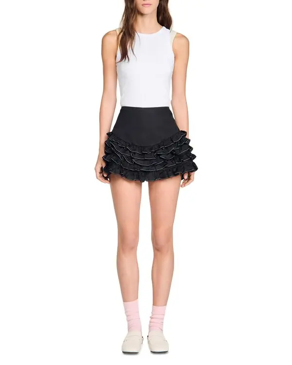 Sandro Ruffled Skort