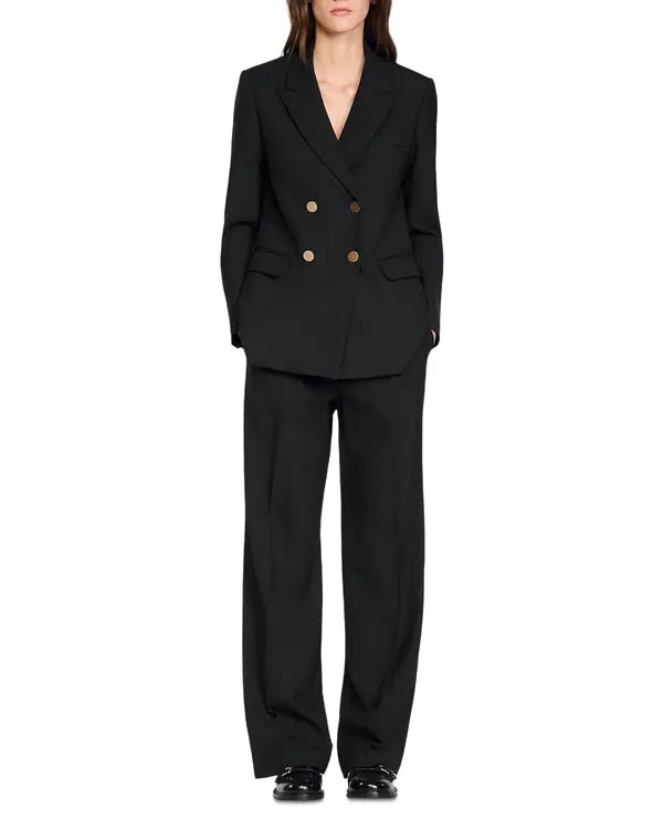 Sandro Wool Slim Fit Suit Jacket