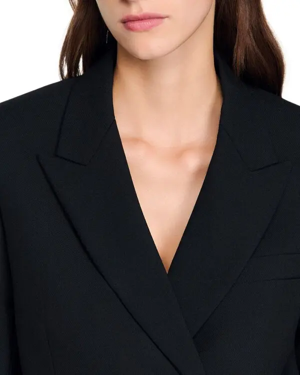 Sandro Wool Slim Fit Suit Jacket