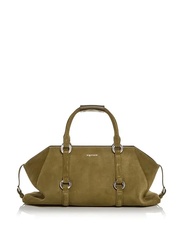 Alexander McQueen Farringdon Suede Bag - Olive