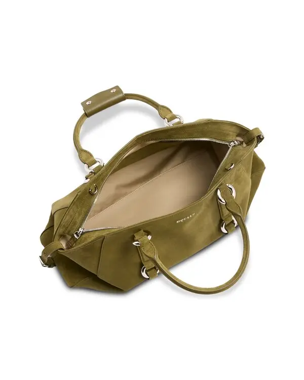Alexander McQueen Farringdon Suede Bag - Olive