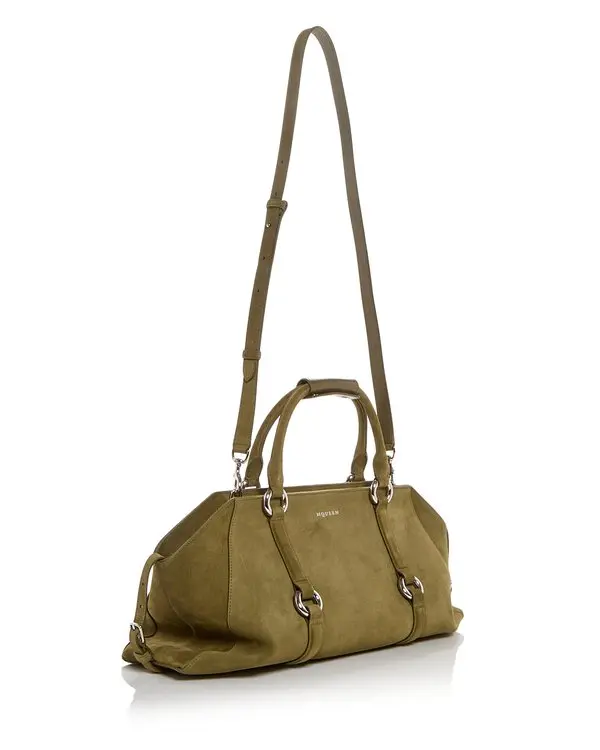 Alexander McQueen Farringdon Suede Bag - Olive