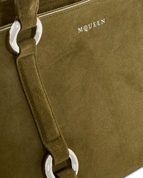 Alexander McQueen Farringdon Suede Bag - Olive