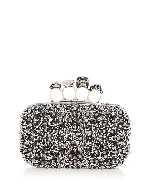 Alexander McQueen Crystal-embellished Knuckle Clasp - Black