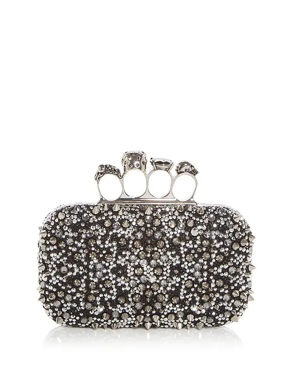 Alexander McQueen Crystal-embellished Knuckle Clasp - Black
