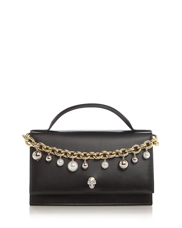 Alexander McQueen Top Handle Leather Skull Bag