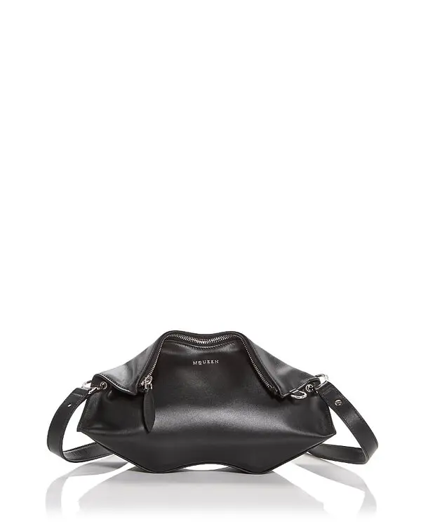 Alexander McQueen Manta Leather Clutch - Black