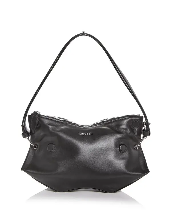 Alexander McQueen Manta Leather Clutch - Black