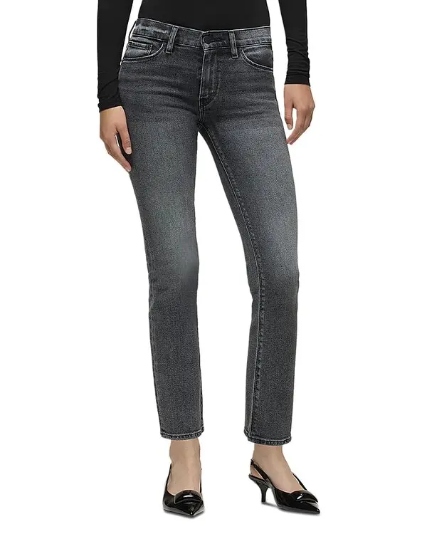 Hudson Jeans Nico Mid-rise Straight Jeans - Black Vortex