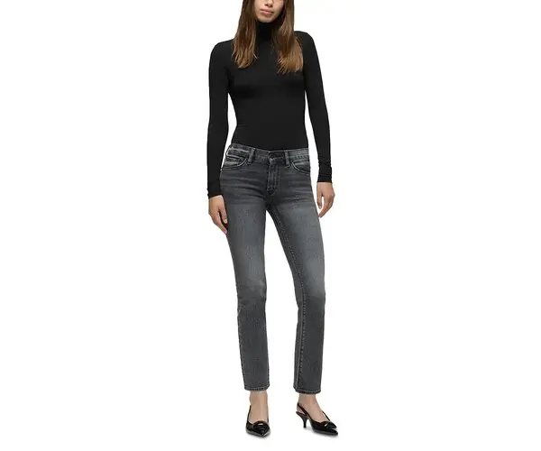 Hudson Jeans Nico Mid-rise Straight Jeans - Black Vortex