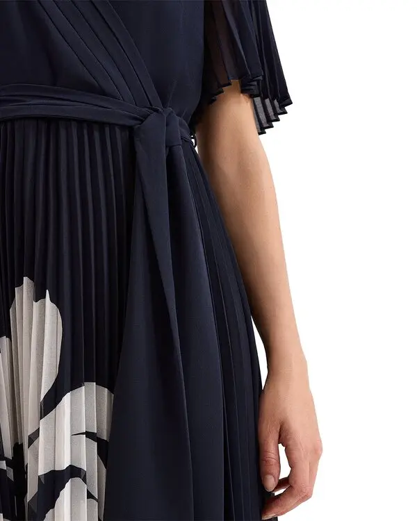 PHASE EIGHT Abigail Pleated Wrap Dress - Navy
