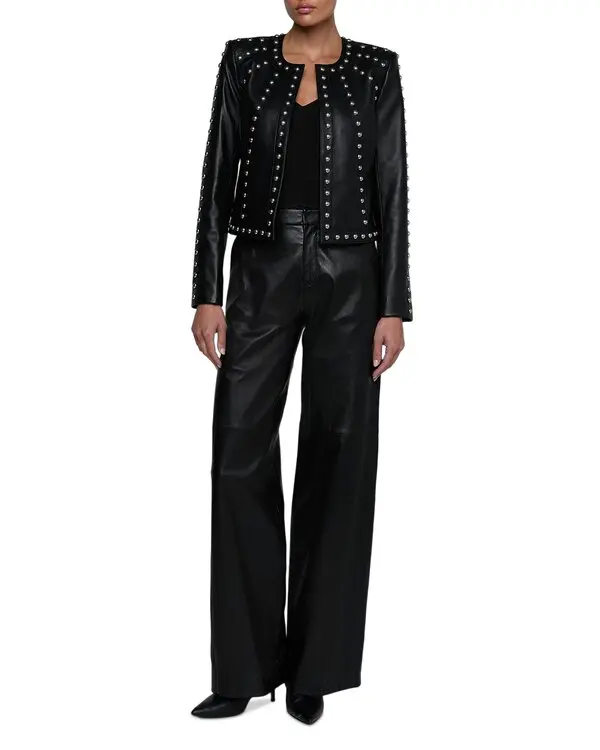 L'Agence Fia Studded Leather Jacket
