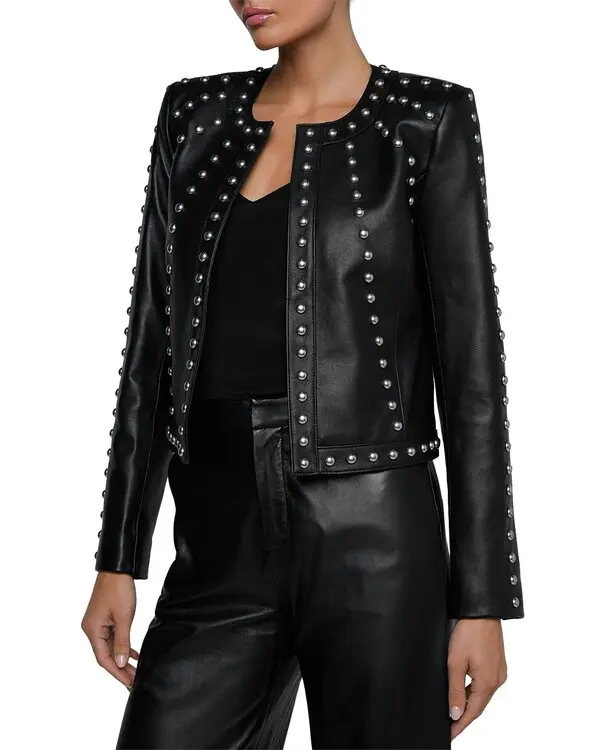 L'Agence Fia Studded Leather Jacket