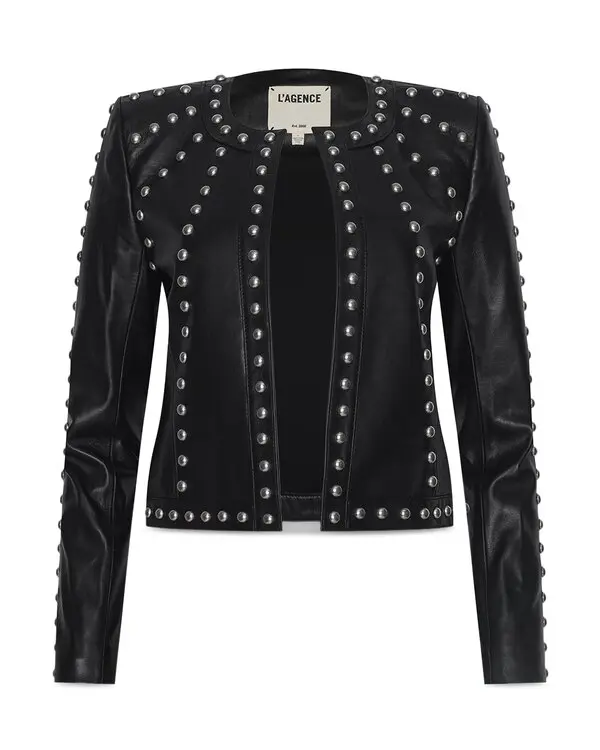 L'Agence Fia Studded Leather Jacket