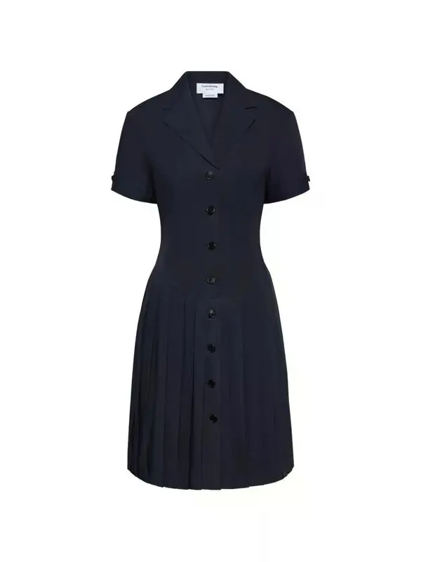 Thom Browne Buttoned Pleated Midi Dress