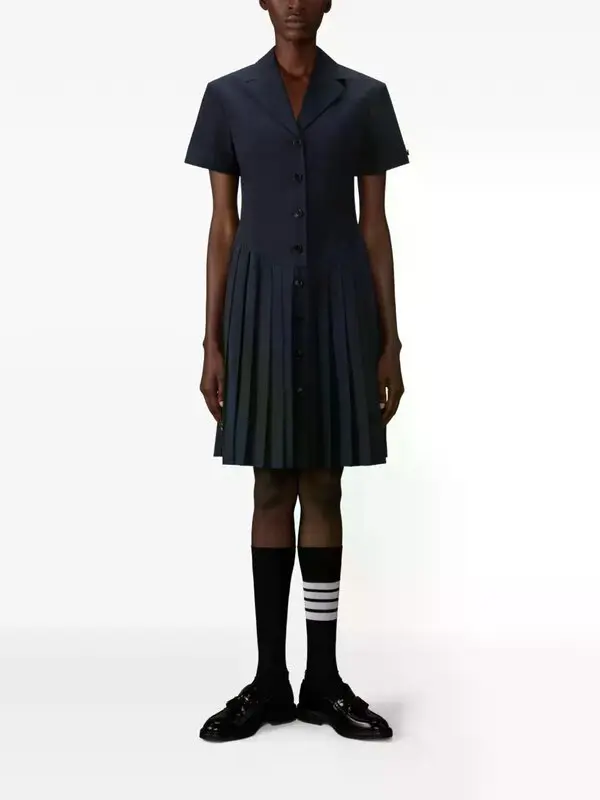 Thom Browne Buttoned Pleated Midi Dress
